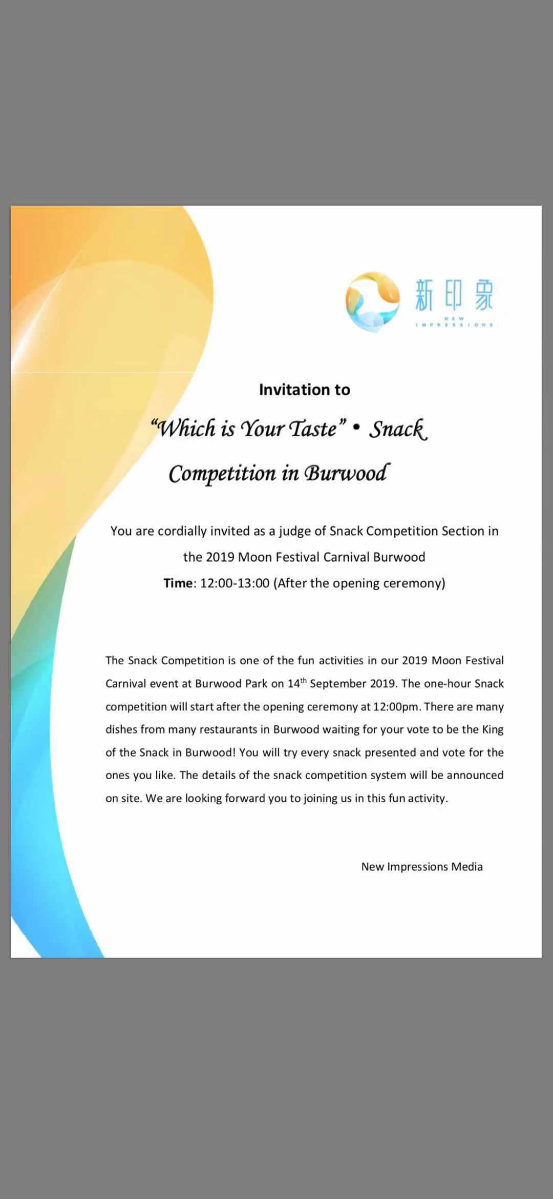 Burwood Snack competition invitation – BURWOOD CHAMBER OF COMMERCE